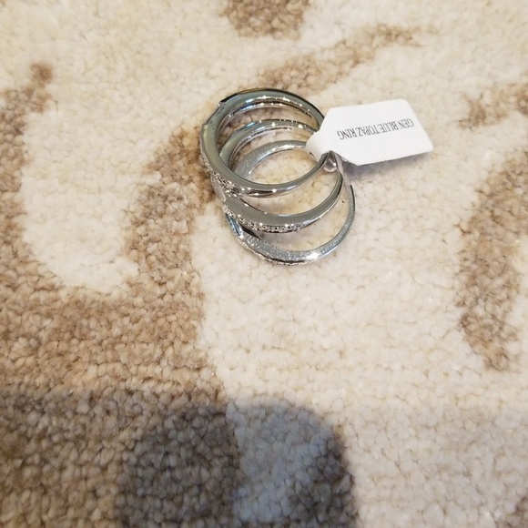 Jewelry | 3 Stackable Rings Genuine Blue Topaz Nwt | Poshmark